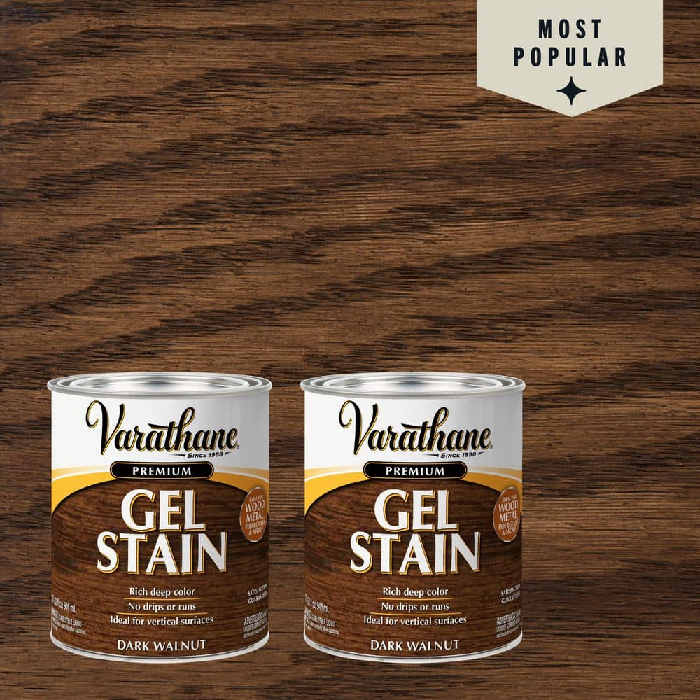 Varathane 1 qt. Dark Walnut Semi-Transparent Gel Interior Wood Stain ...