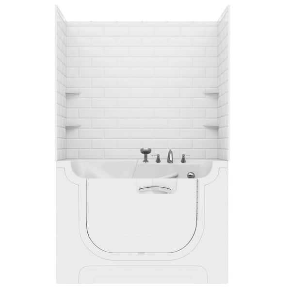 Homeward Bath Neptune 59 in. x 32.25 in. Right Drain Slide-In Soaking ...