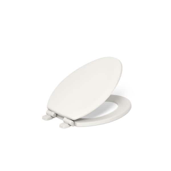 KOHLER Stonewood Elongated Quiet-Close Toilet Seat in Biscuit K-20466 ...