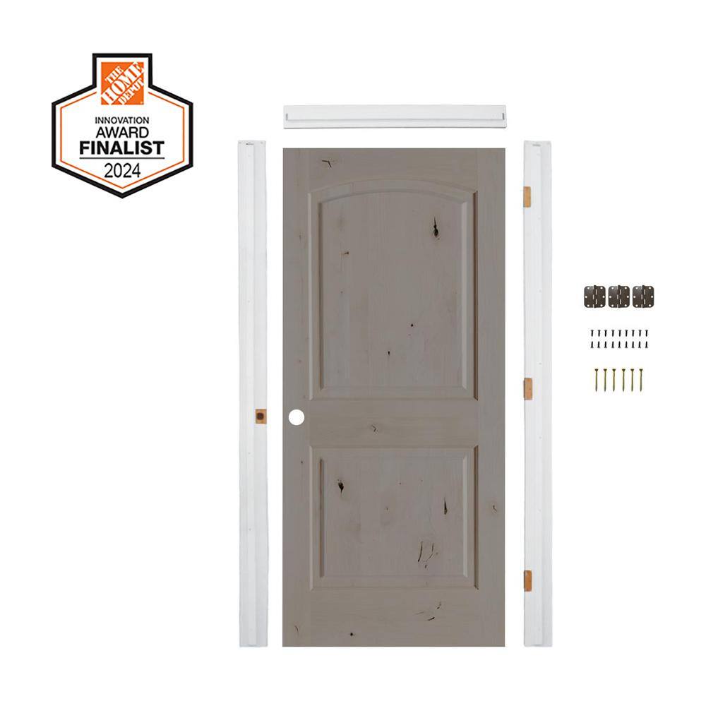 Krosswood Doors DIY 24 in. x 80 in. Knotty Alder Right-Hand Top Arch ...