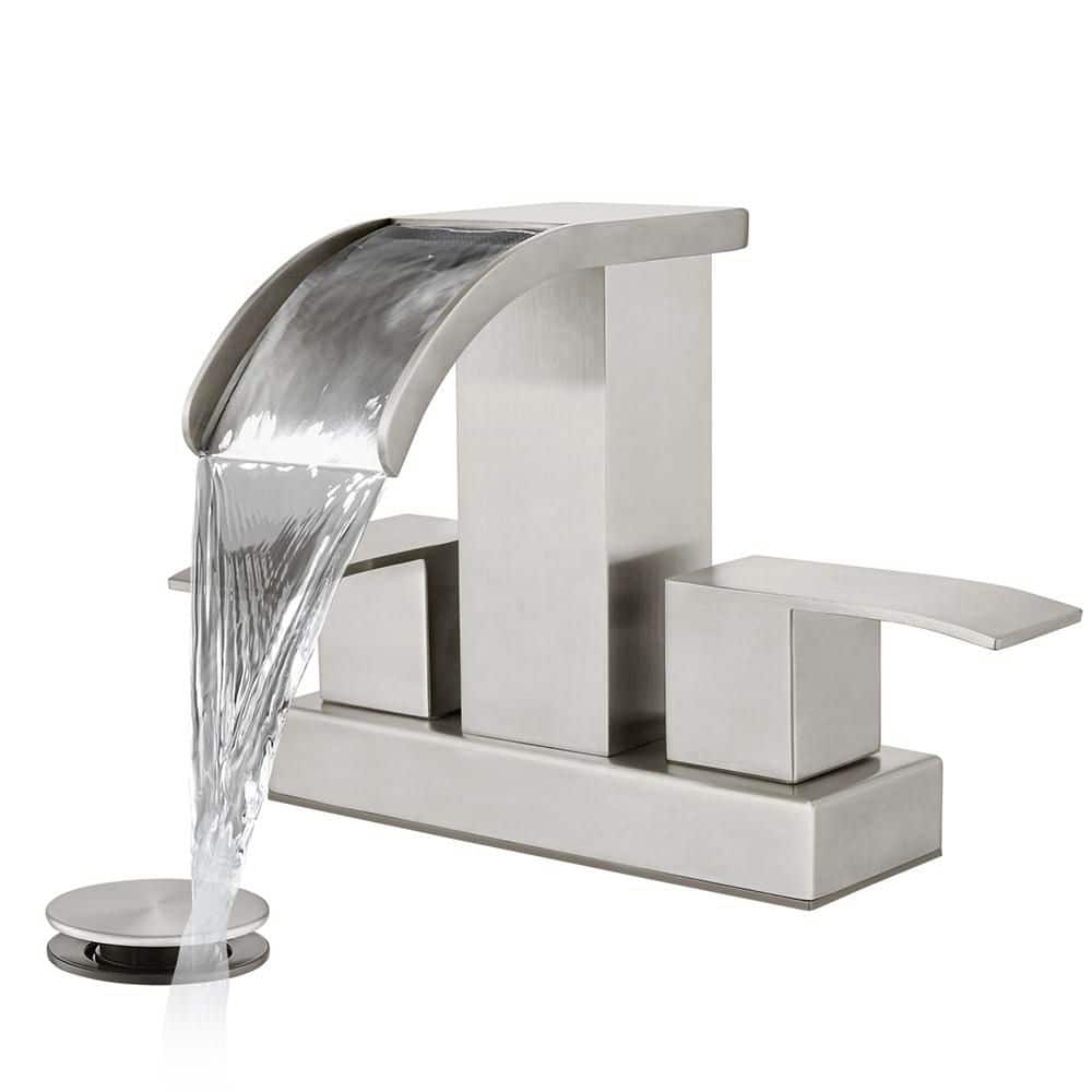 PICTURESQUE CENDU LLC 4 in. Centerset Double Handle Waterfall Bathroom ...
