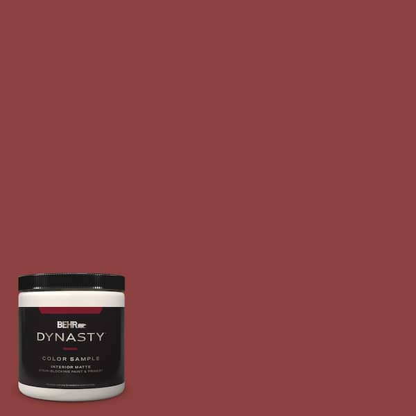 BEHR DYNASTY 8 oz. #BXC-27 Carriage Red Matte Stain-Blocking Interior ...