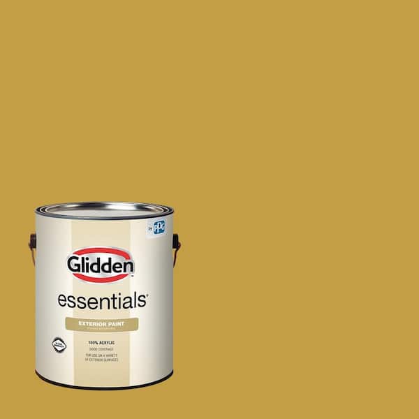 Glidden Essentials 1 gal. PPG1107-7 Golden Field Satin Exterior Paint ...
