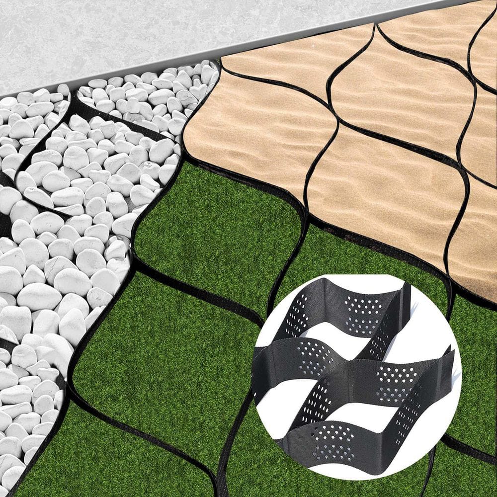 Wellco 10 ft. x 16.5 ft. x 4 in. Plastic Ground Geo Grid Driveway ...