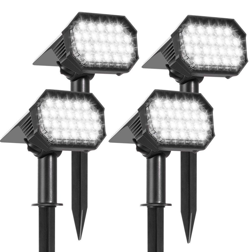 KOAOEIRS 4-Pieces Black Integrated LED Weather Resistant Outdoor ...