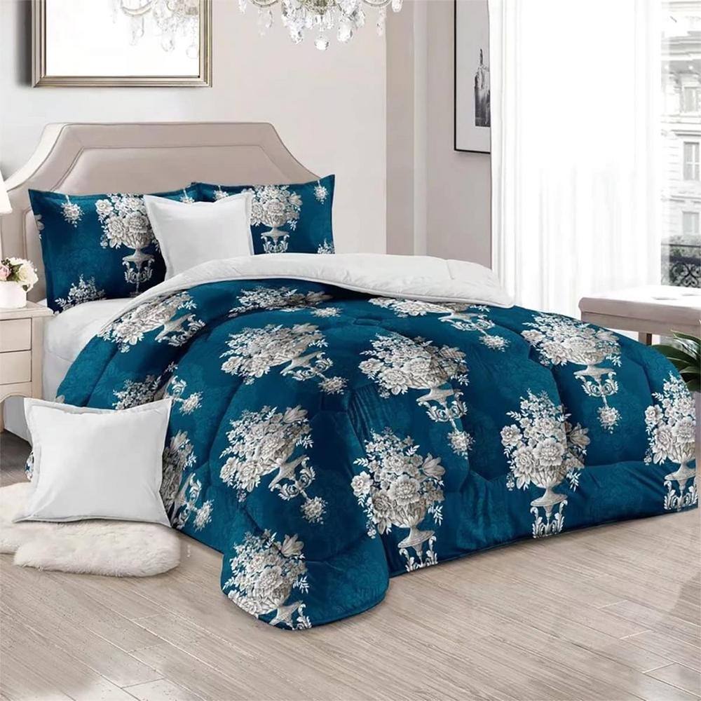 Shatex 3-Piece All Season Bedding Queen Size Comforter Set, Ultra Soft ...