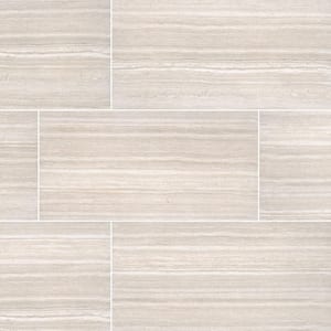 TrafficMaster Vigo White 4 in. x 4 in. Matte Ceramic Stone Look Floor ...