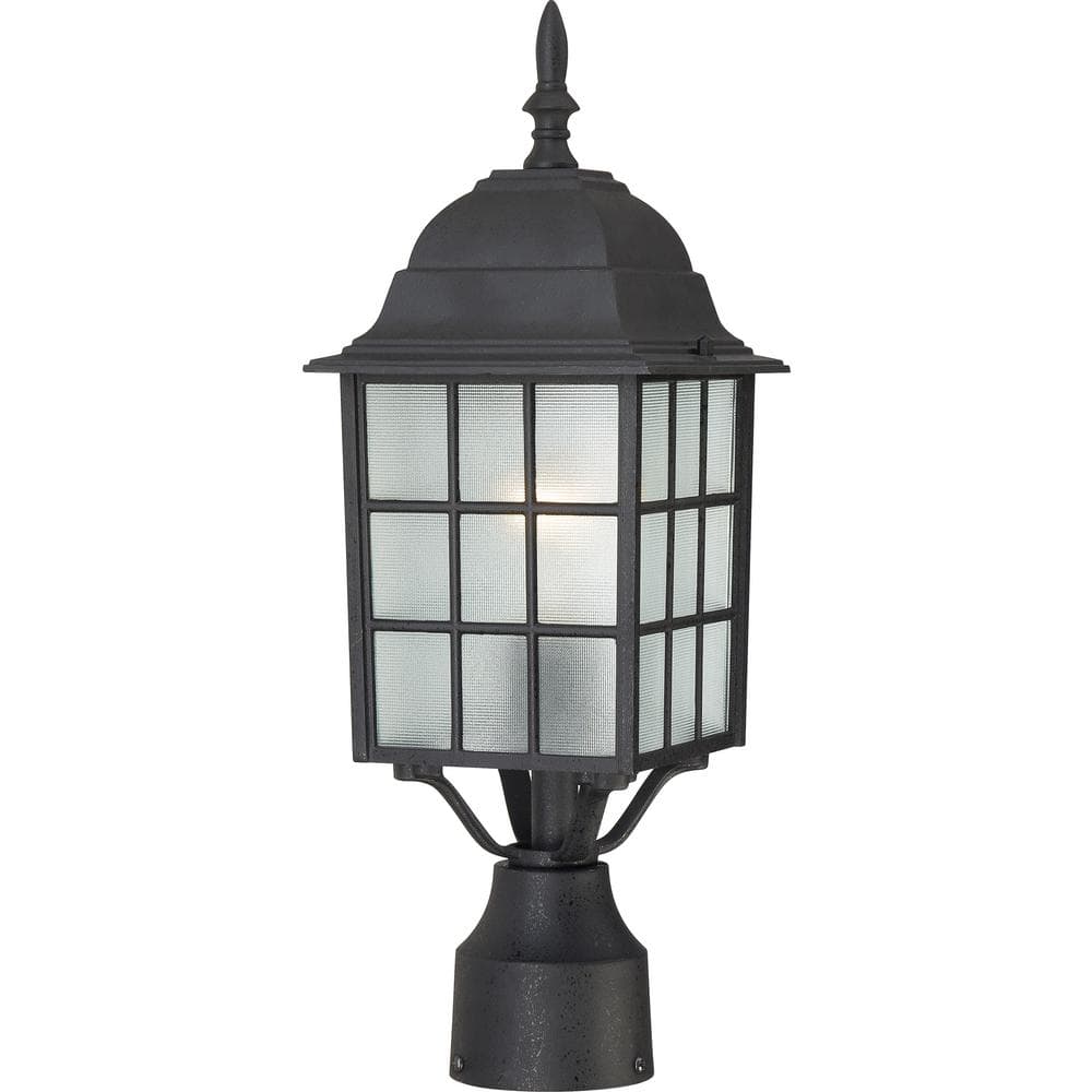 SATCO 1-Light Outdoor Textured Black Post Light 60/4909 - The Home Depot
