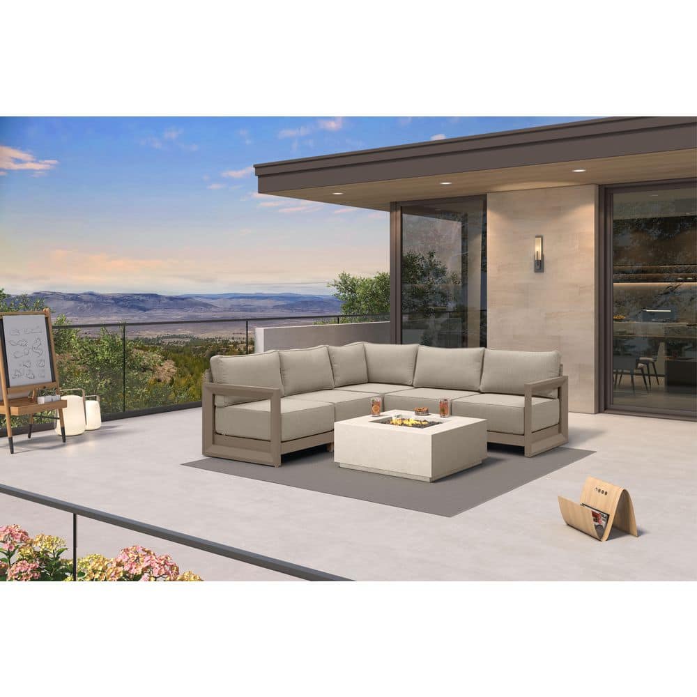 PURPLE LEAF 5 Pieces Patio Conversation Sets All Weather Aluminum ...