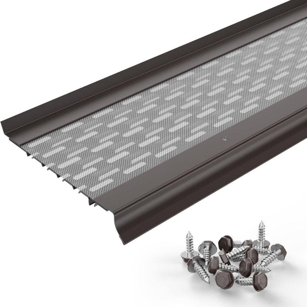 WATERLOCK 6 in. Gutter Guard 100ft-Dark Bronze, Contractor-Grade Steel ...