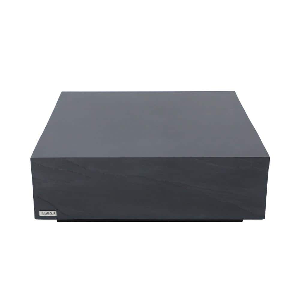Sol Living Elementi Colorado 14 in. Slate Black Square Concrete Outdoor ...