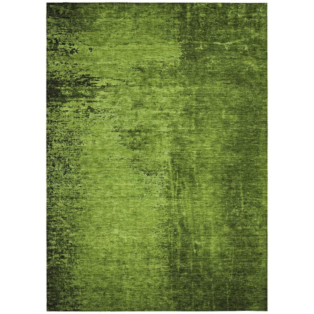 HomeRoots Green 3 ft. x 5 ft. Woven Abstract Rectangle Indoor/Outdoor ...