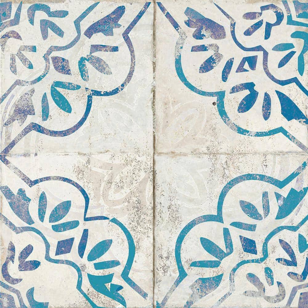 MI ALMA Blue R30 7 in. x 7 in. Vinyl Peel and Stick Tile (24 Tiles, 8. ...