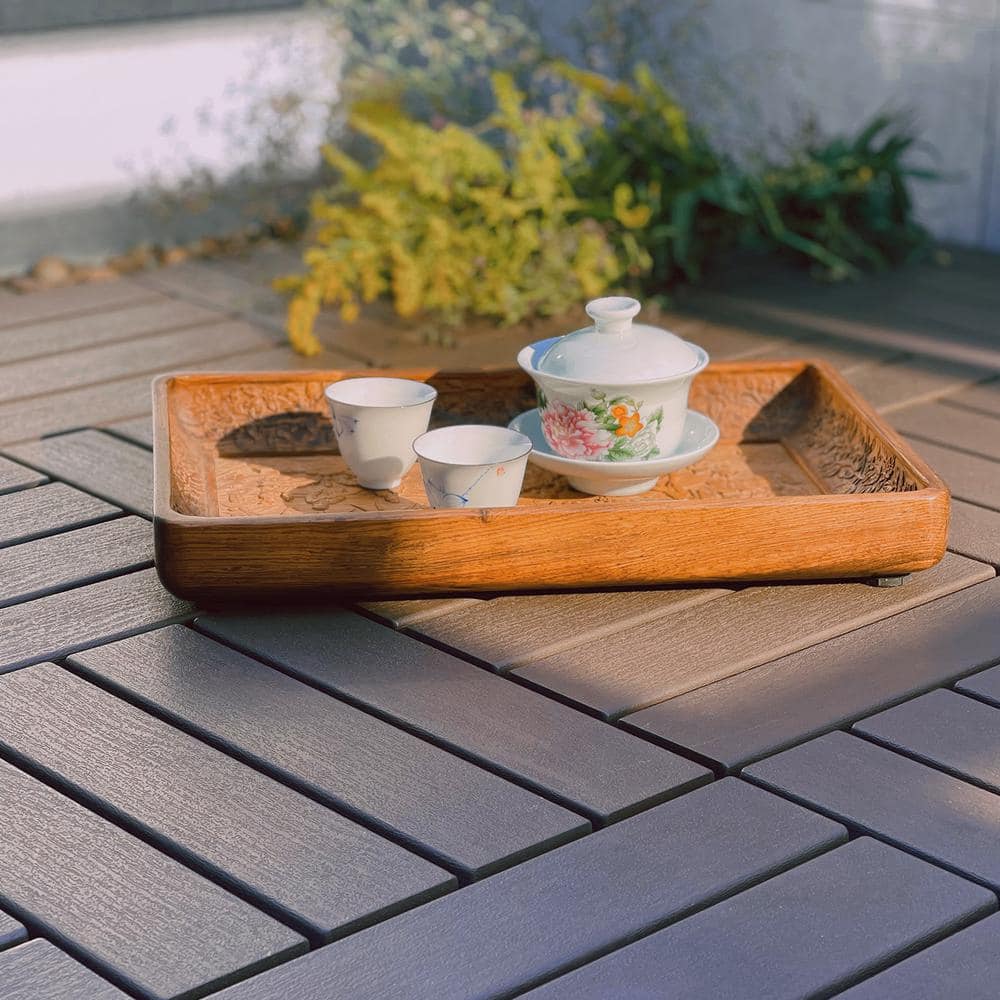 Tunearary 12 in. W x 12 in. D Square, Dark Brown, Outdoor Patio, Deck ...