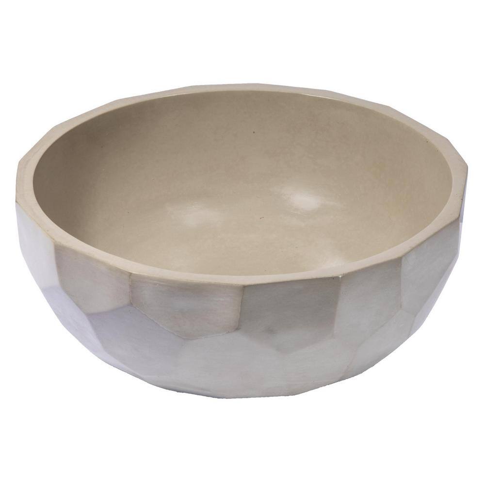 Eden Bath Hexagon Pattern Earthen Gray Concrete Round Vessel Sink with ...