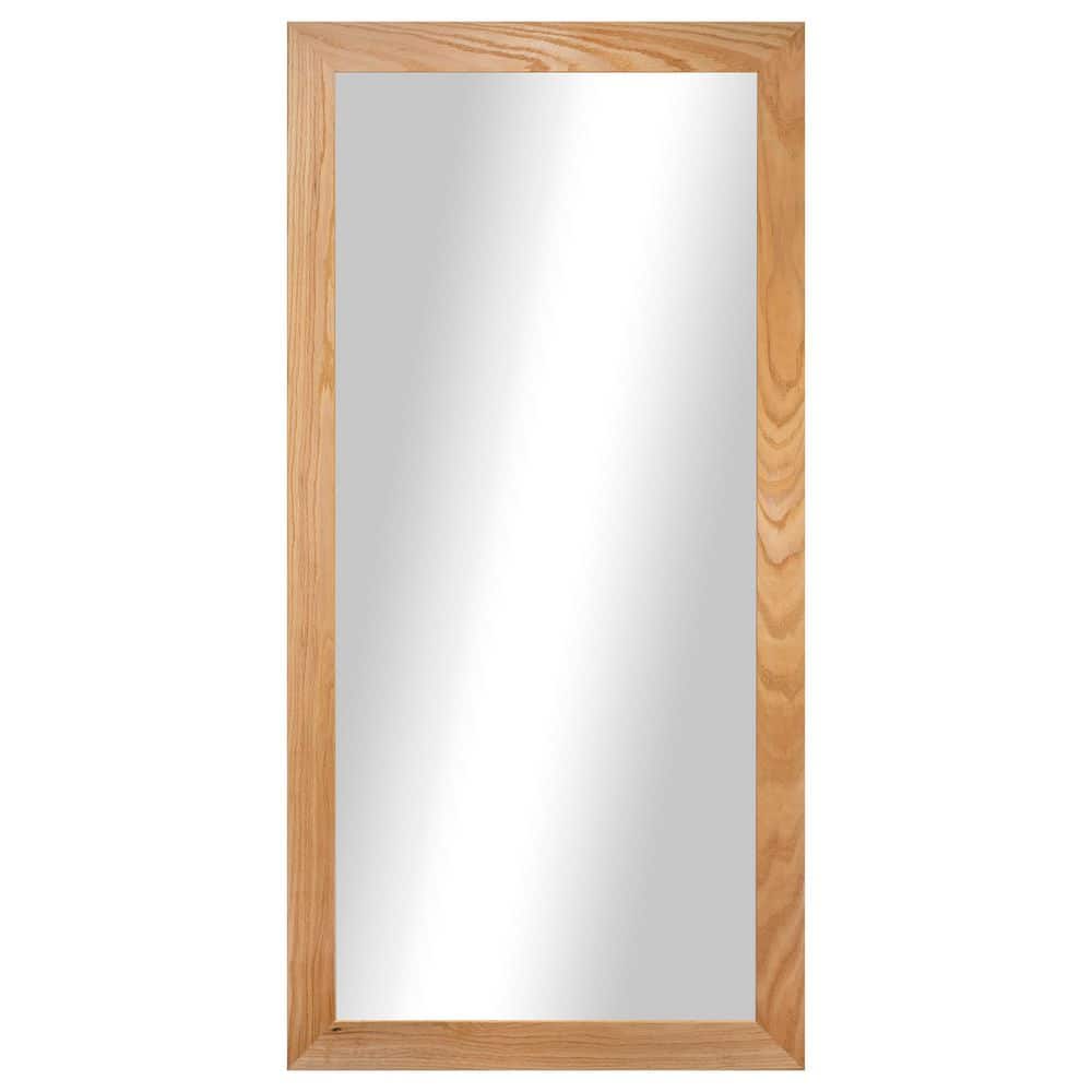 Rayne Mirrors Large Tall (33 in. W x 78 in. H) Wooden Natural Rectangle ...