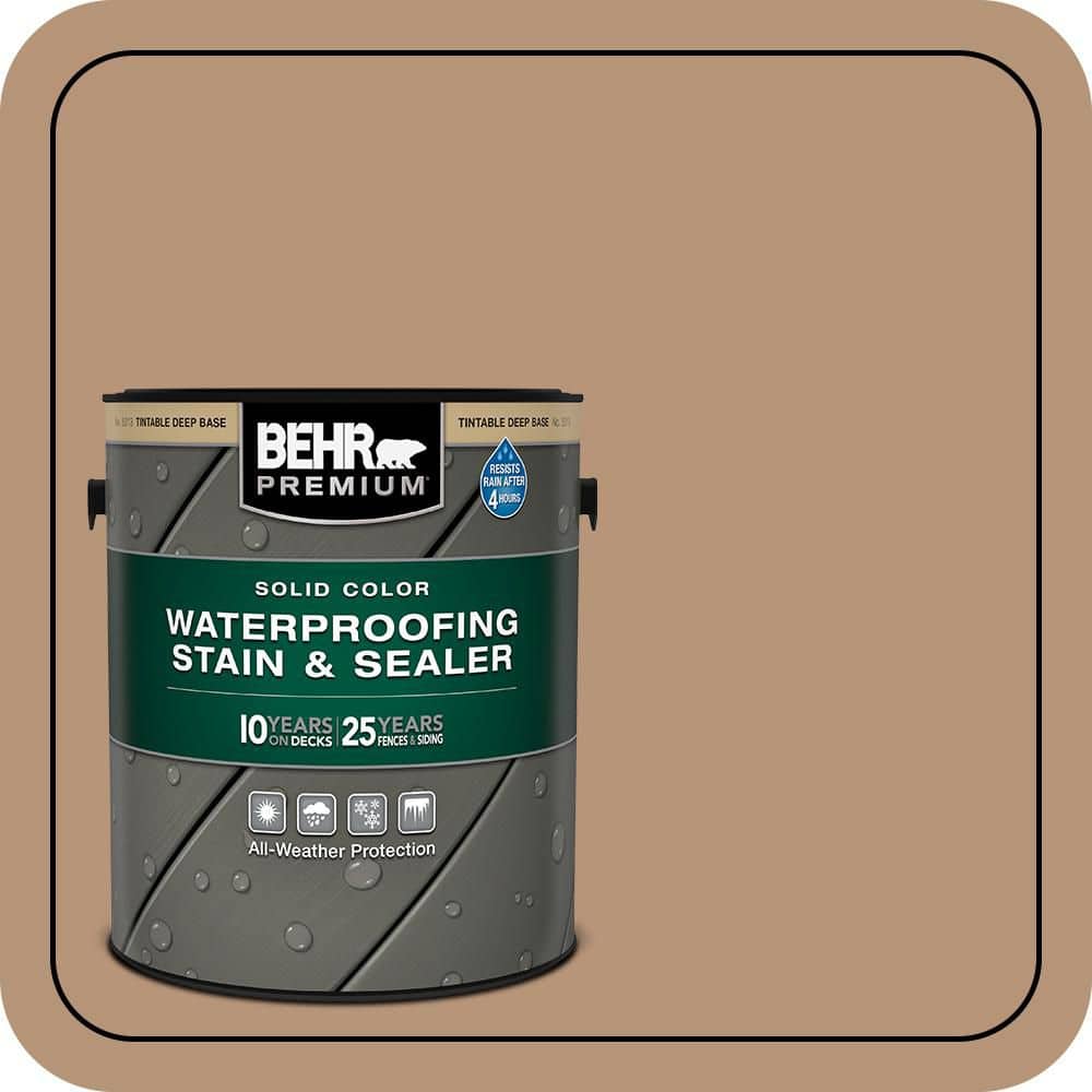 BEHR PREMIUM 1 gal. #280F-4 Burnt Almond Solid Color Waterproofing ...