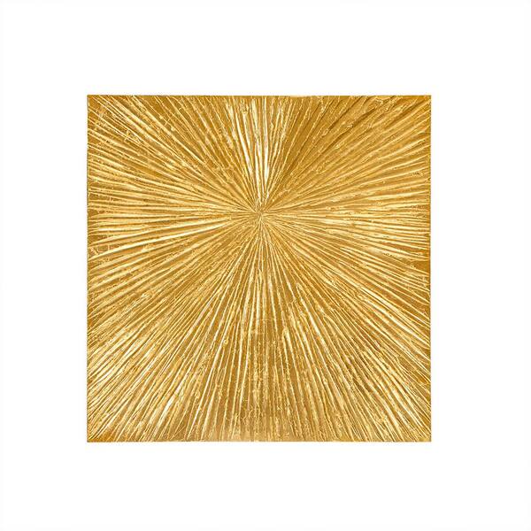 Contemporary Sunburst Unframed Gold Hand Painted Dimensional Resin Wall ...
