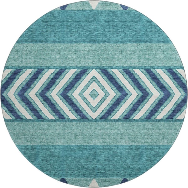Addison Rugs Mayfield Premium Machine Washable Abstract AMF965 Teal 8 ...