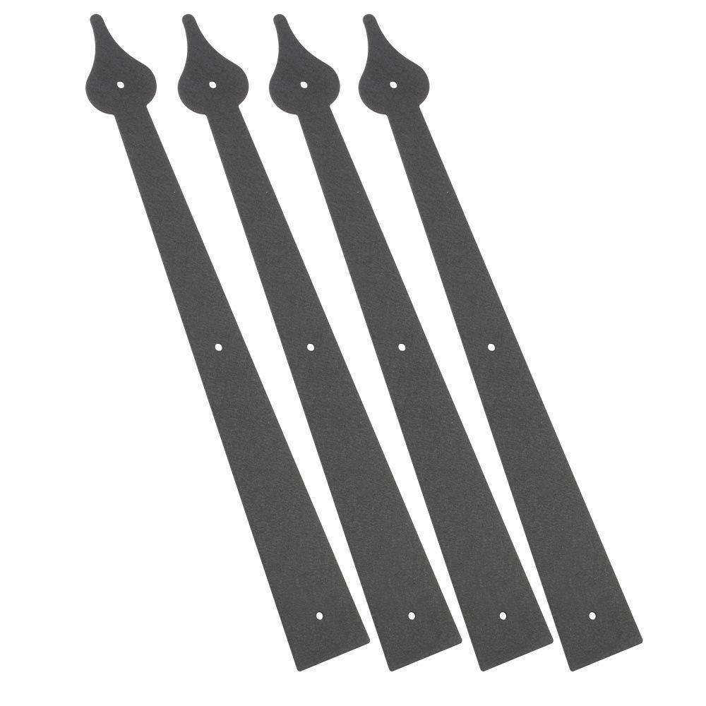 Crown MetalWorks Black Traditional Decorative Garage Strap Hinge (4 per ...