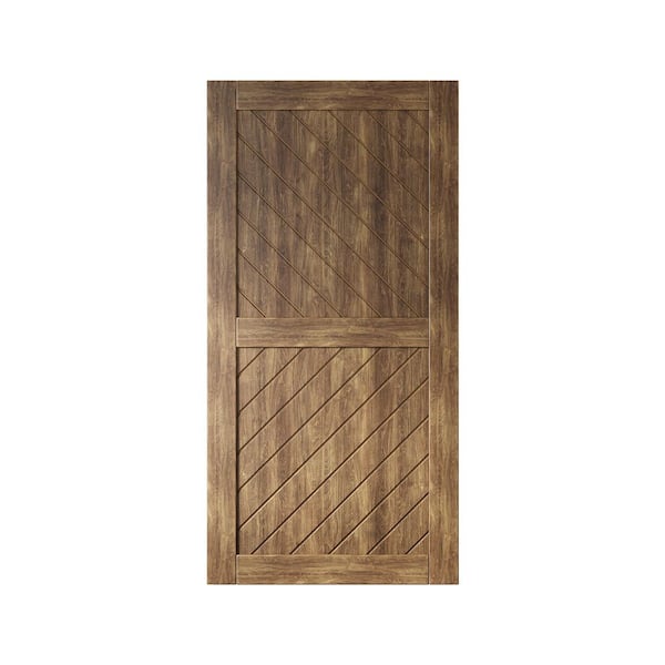 HOMACER XT4 36 in. x 80 in. C-Panel Solid Core Dark Walnut Slanted ...