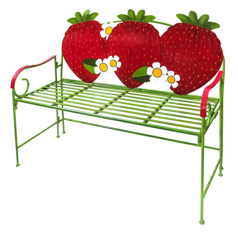Evergreen Enterprises 43 in. Metal Strawberry Garden Bench 8MB192 - The ...