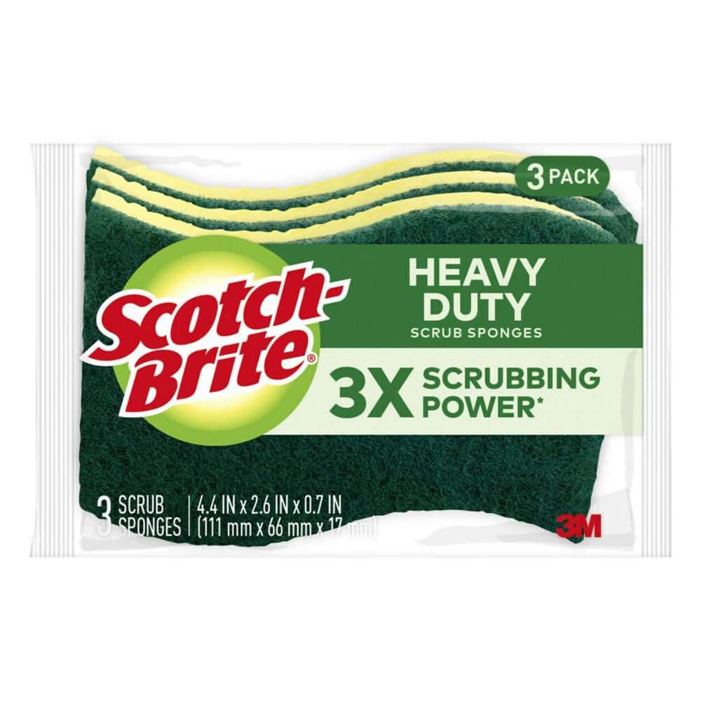 Scotch-Brite Heavy-Duty Scrub Sponge (3-Pack) HD-3 - The Home Depot