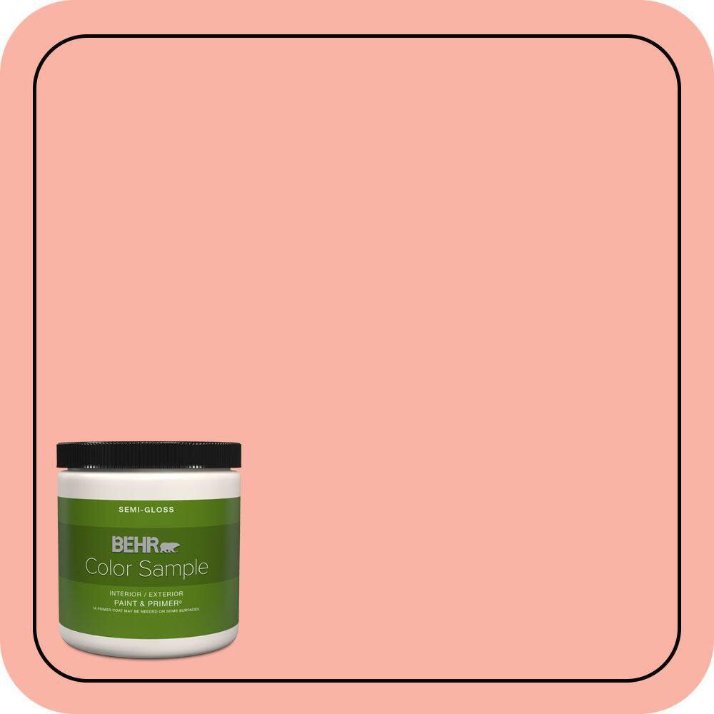 BEHR PREMIUM PLUS 8 oz. #180A-3 Just Blush Semi-Gloss Interior/Exterior ...