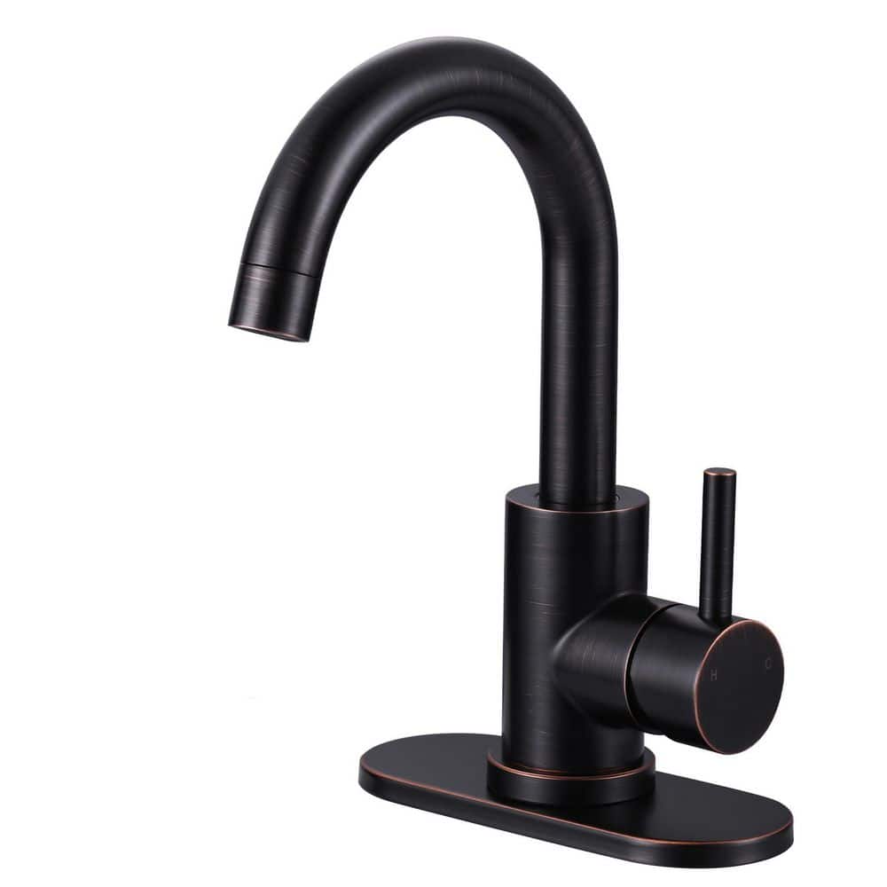 WOWOW Single Handle Bar Faucet with All Mounting Hardware in Oil Rubbed ...
