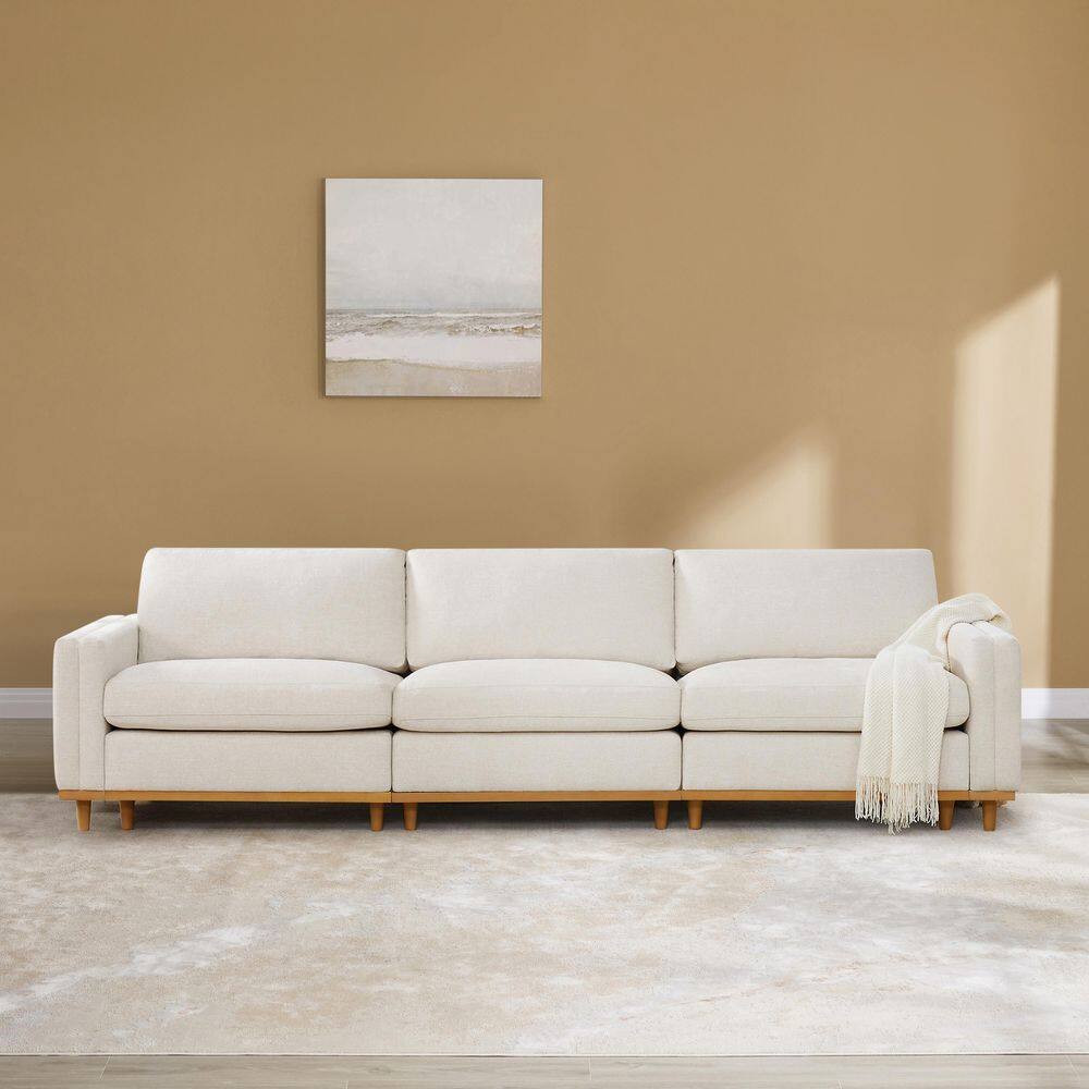 Spruce & Spring Aria 118 in. 3-Piece Square Arm Fabric Modular Sofa in ...