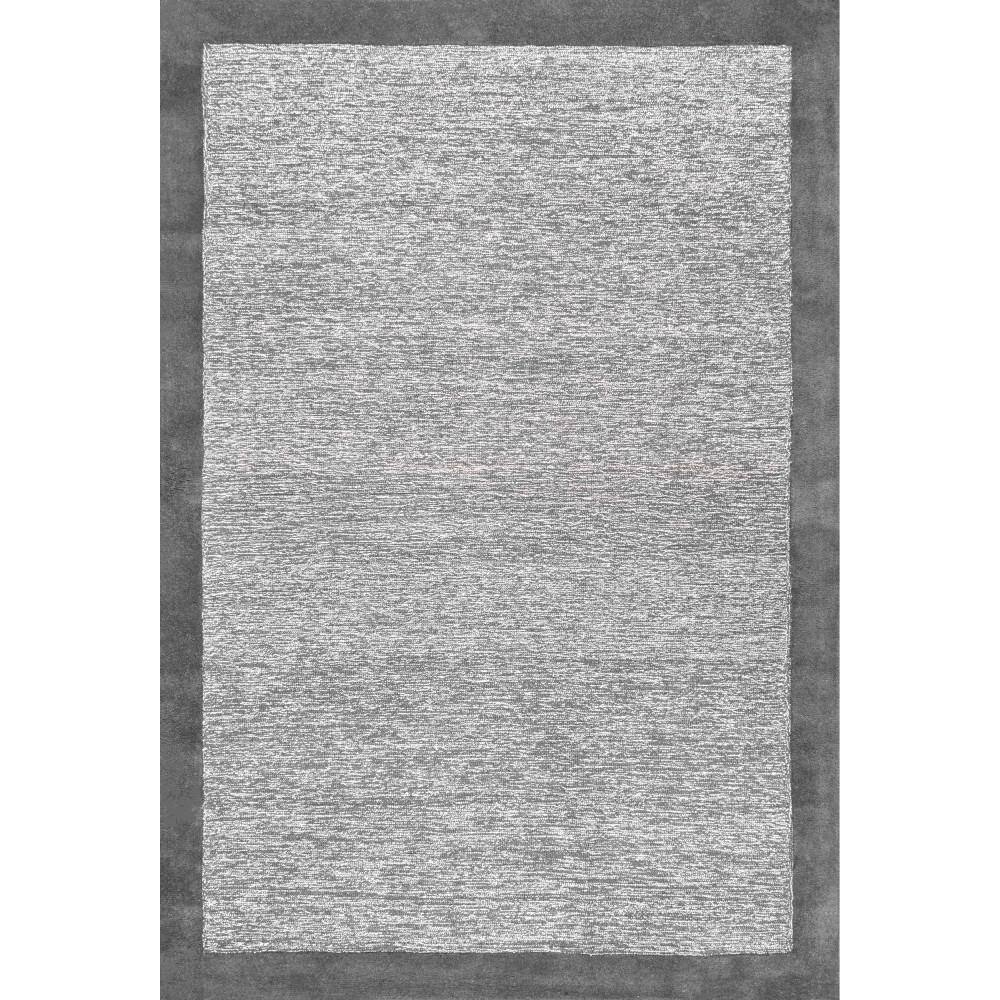 NuLOOM Marianne Handmade Wool Border Gray 6 Ft X 9 Ft Area Rug