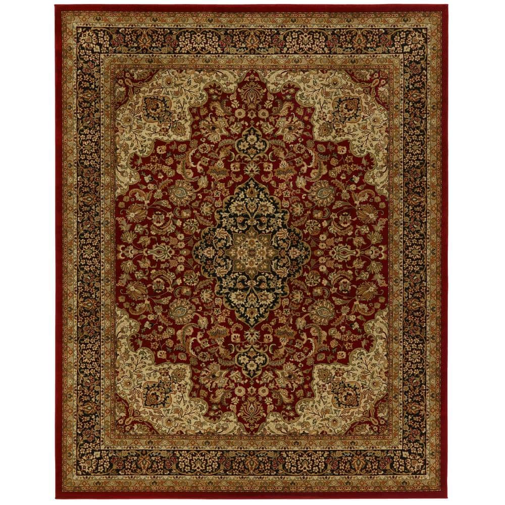Home Decorators Collection Silk Road Red 9 ft. x 13 ft. Medallion Area ...