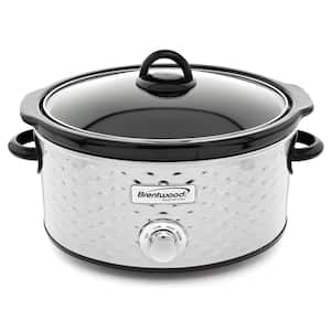 Crock-Pot 4.5 qt. Silver Manual Slow Cooker with Glass Lid and Keep ...