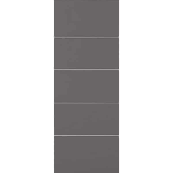 Belldinni Optima 4H 30 in. x 84 in. No Bore Gray Matte Solid Composite Core Wood Interior Door ...