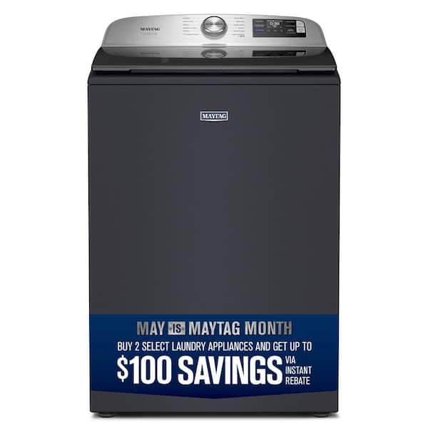 Maytag 5.2 cu. ft. Pet Pro Top Load Washer in Classic Silver with ...