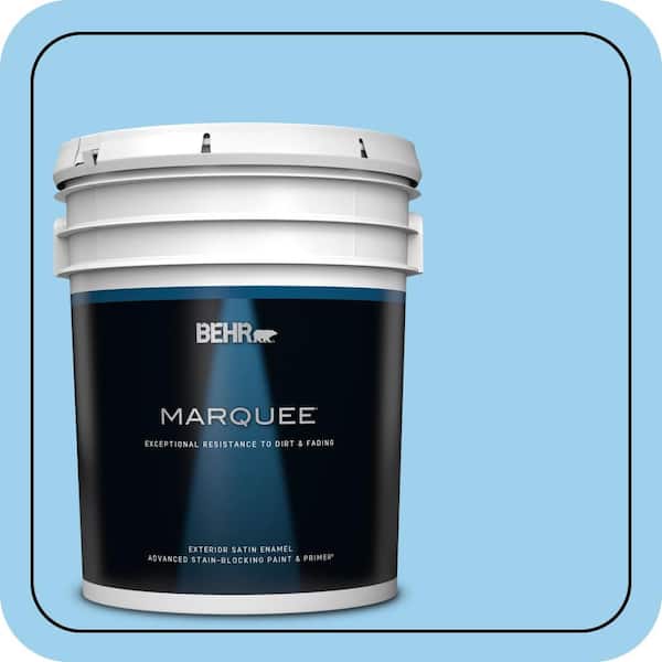 BEHR MARQUEE 5 gal. #P500-3 Spa Blue Satin Enamel Exterior Paint ...