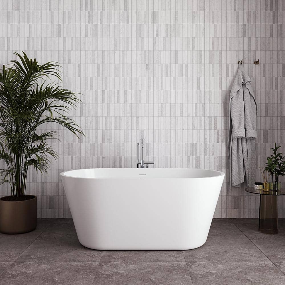 Streamline 54 in. x 29 in. Acrylic Freestanding Soaking Bathtub in ...