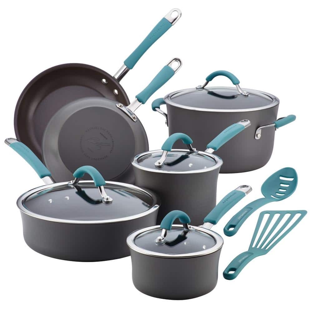 Rachael Ray Cucina 12-Piece Hard-Anodized Aluminum Nonstick Cookware ...