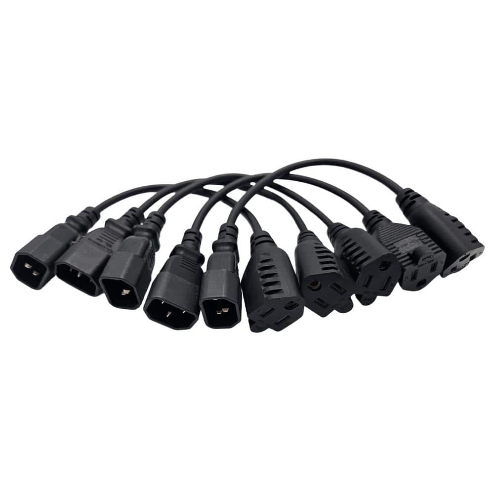 Micro Connectors, Inc 1 ft. IEC-60320-C14 to NEMA 5-15R (18AWG)/3 ...