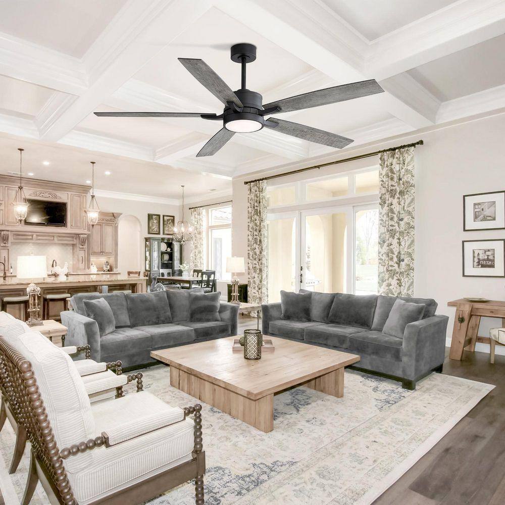 Airsurfer Primo 65-In Modern Black Ceiling Fan with 5 Dual-Finish ...