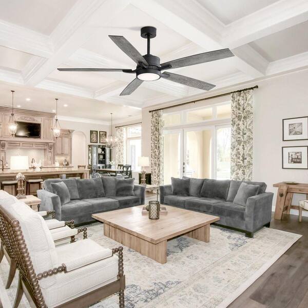 Airsurfer Primo 65-In Modern Black Ceiling Fan with 5 Dual-Finish ...