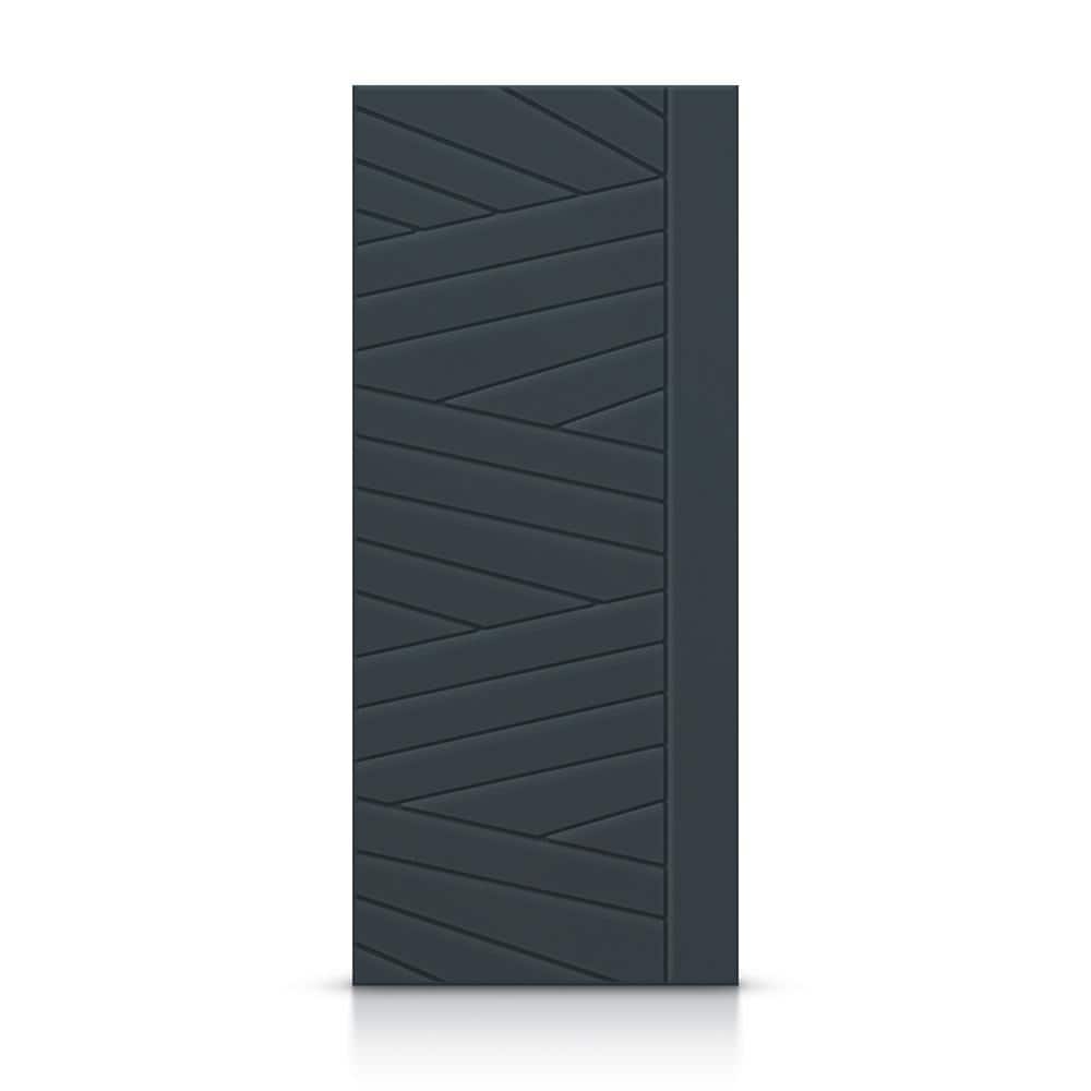 CALHOME 24 in. x 84 in. Hollow Core Charcoal Gray Painted Composite MDF ...
