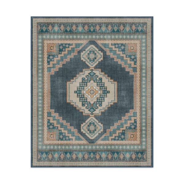 Ruggable Machine Washable Rug with Standard Pad - Rayne Soft Navy 8x10 ...