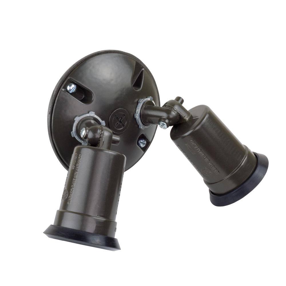 Commercial Electric Bronze Outdoor Flood Light Weatherproof Lampholder ...