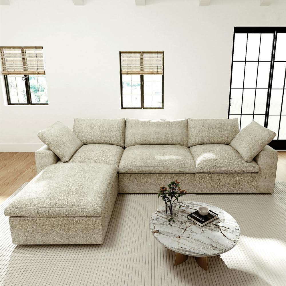 Khaki sectional sofa store