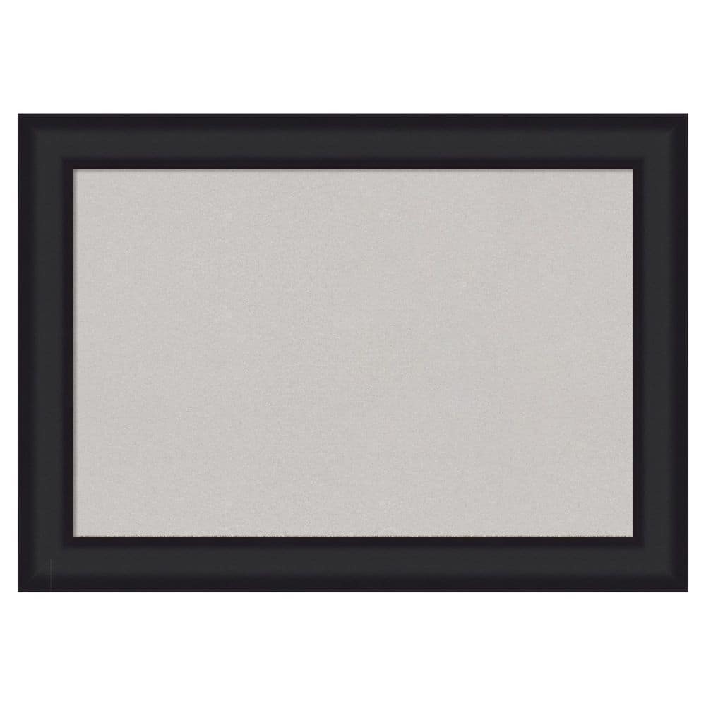 Amanti Art Oliver Black Narrow 21 in. x 15 in. Wood Framed Grey Cork ...