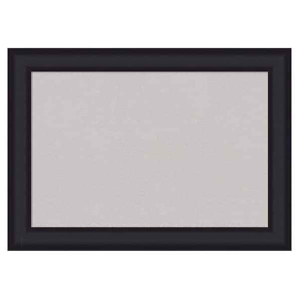 Amanti Art Oliver Black Narrow 21 in. x 15 in. Wood Framed Grey Cork ...