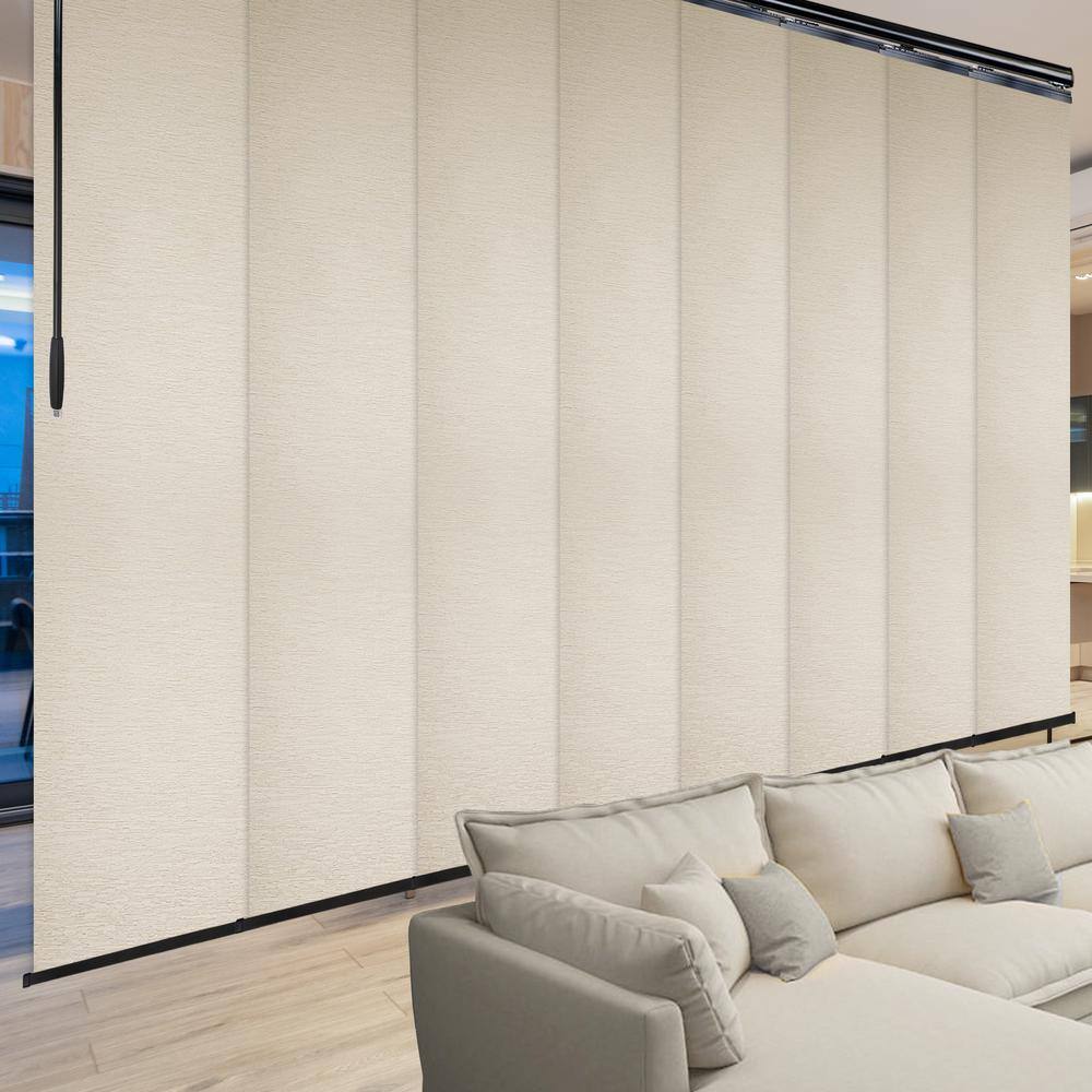 EMOH Macrame 130 in. - 175 in. W x 116 in. L Adjustable 8-Panel Black ...