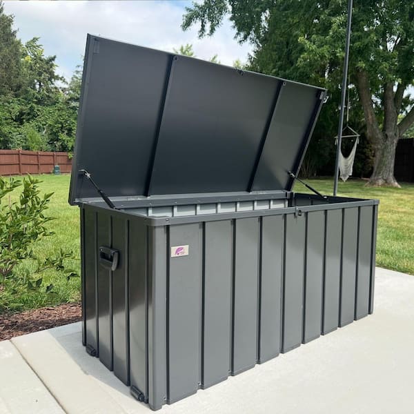 PURPLE LEAF Outdoor Deck Box 100 Gallon Waterproof Lockable Storage Box ...