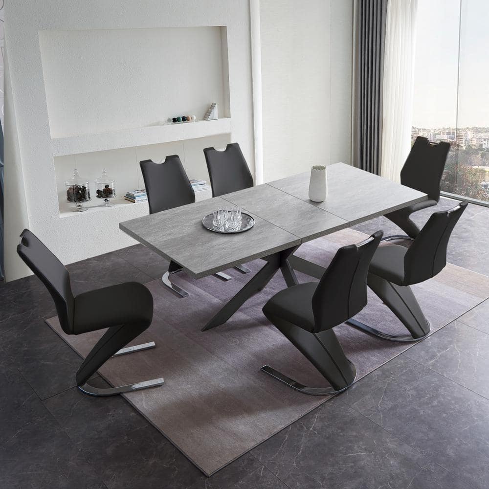 Black And Silver Dining Room Set